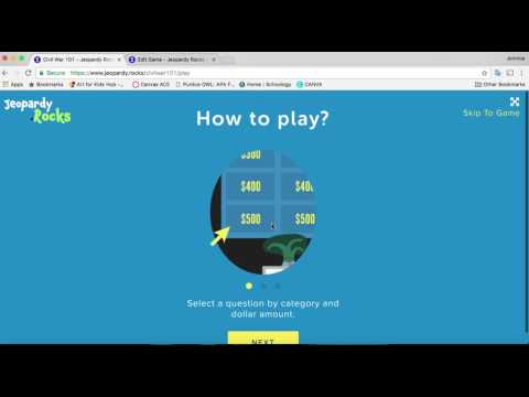 Make Your Own Jeopardy Activity
