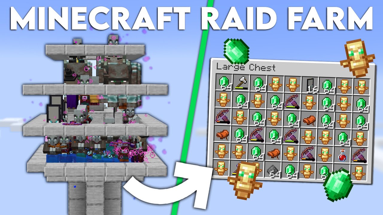 Minecraft BEST Raid Farm - 3600 Emerald Per Hour - Raid Farm Tutorial ...