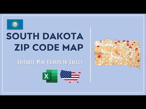 South Dakota Zip Code Map in Excel - Zip Codes List and Population Map