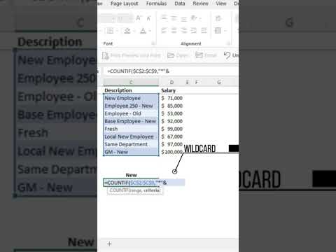 COUNTIF with Partial Criteria #excel #countif