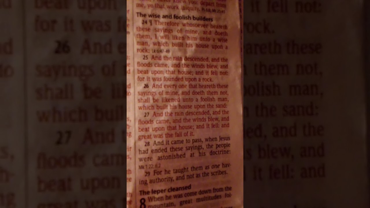 Matthew 7:24-27 KJV