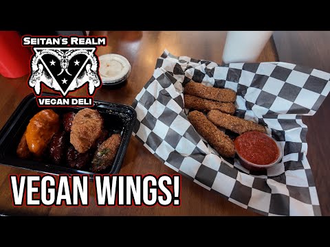 Best Vegan Wings in Columbus, Ohio! Seitan's Realm.