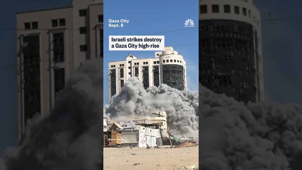 Israeli strikes destroy a Gaza City high-rise