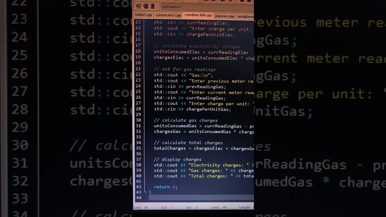 utility bill c++#coders #codemasters #codelife #codinglife #codingninja #coding #coders #code #cpp