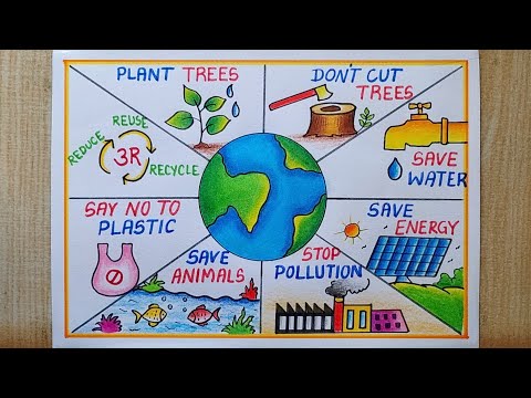 Environment Day poster drawing| World Environment day drawing| Save Earth Poster drawing|Save Nature