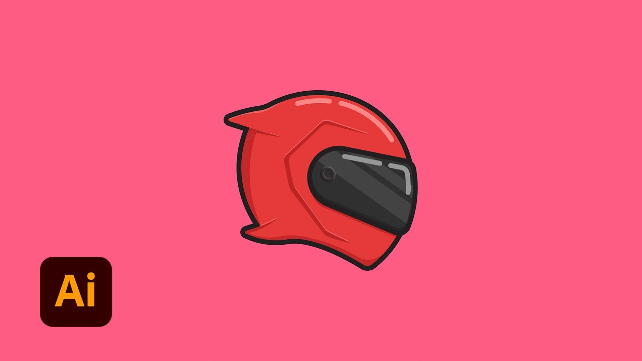 Drawing a Motorcycle Helmet (Adobe Illustrator CC Speed Vector Art)