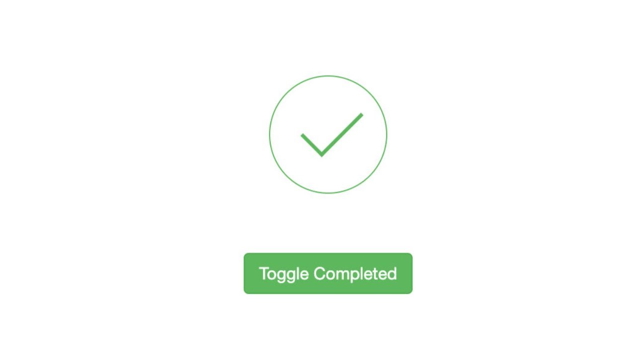 CSS Animation circle loader with checkmark completed state / Toggle Completed animation in HTML CSS