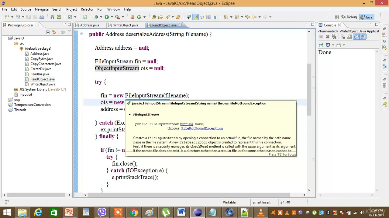 9  Java Object Serialization Serialization   Read an object from file