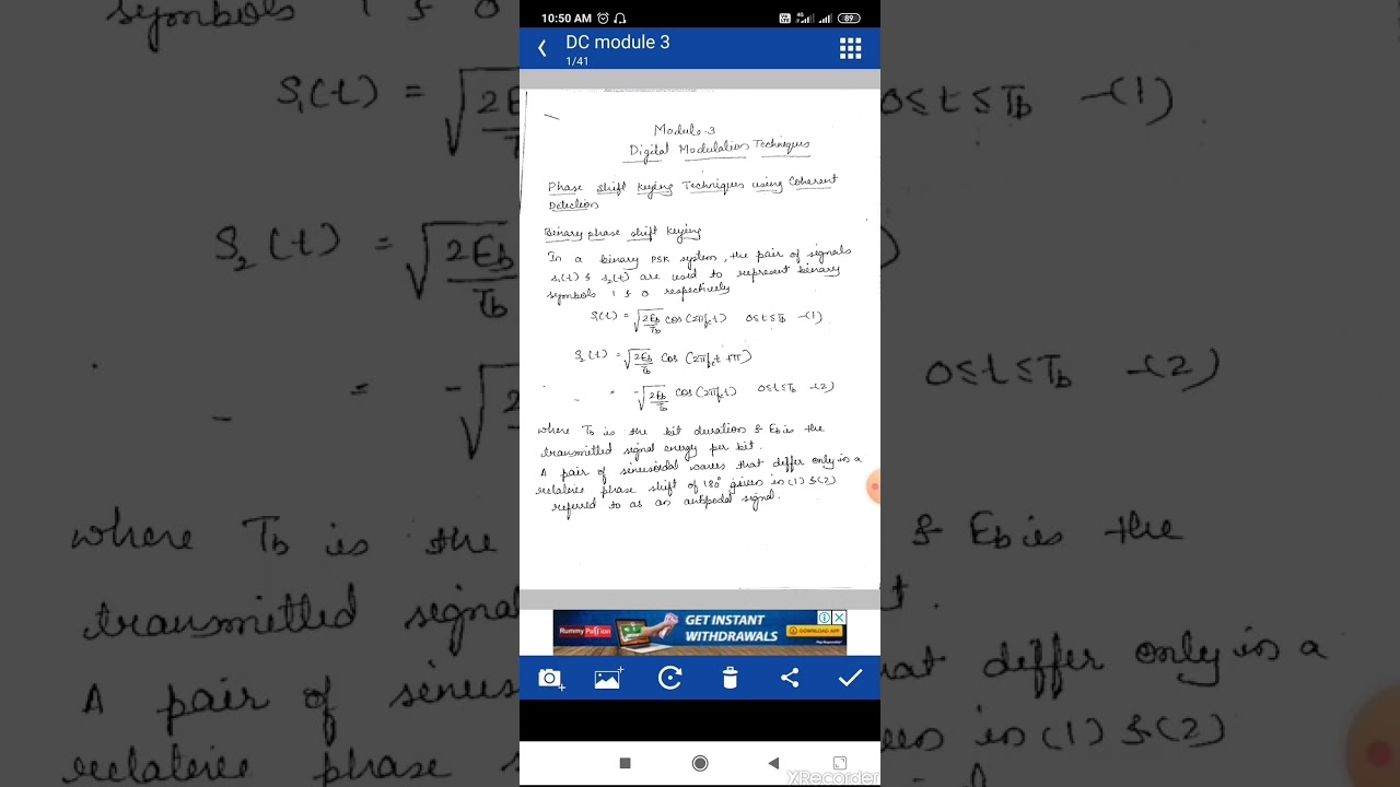 Digital communication (17EC61) Module 3 BPSK