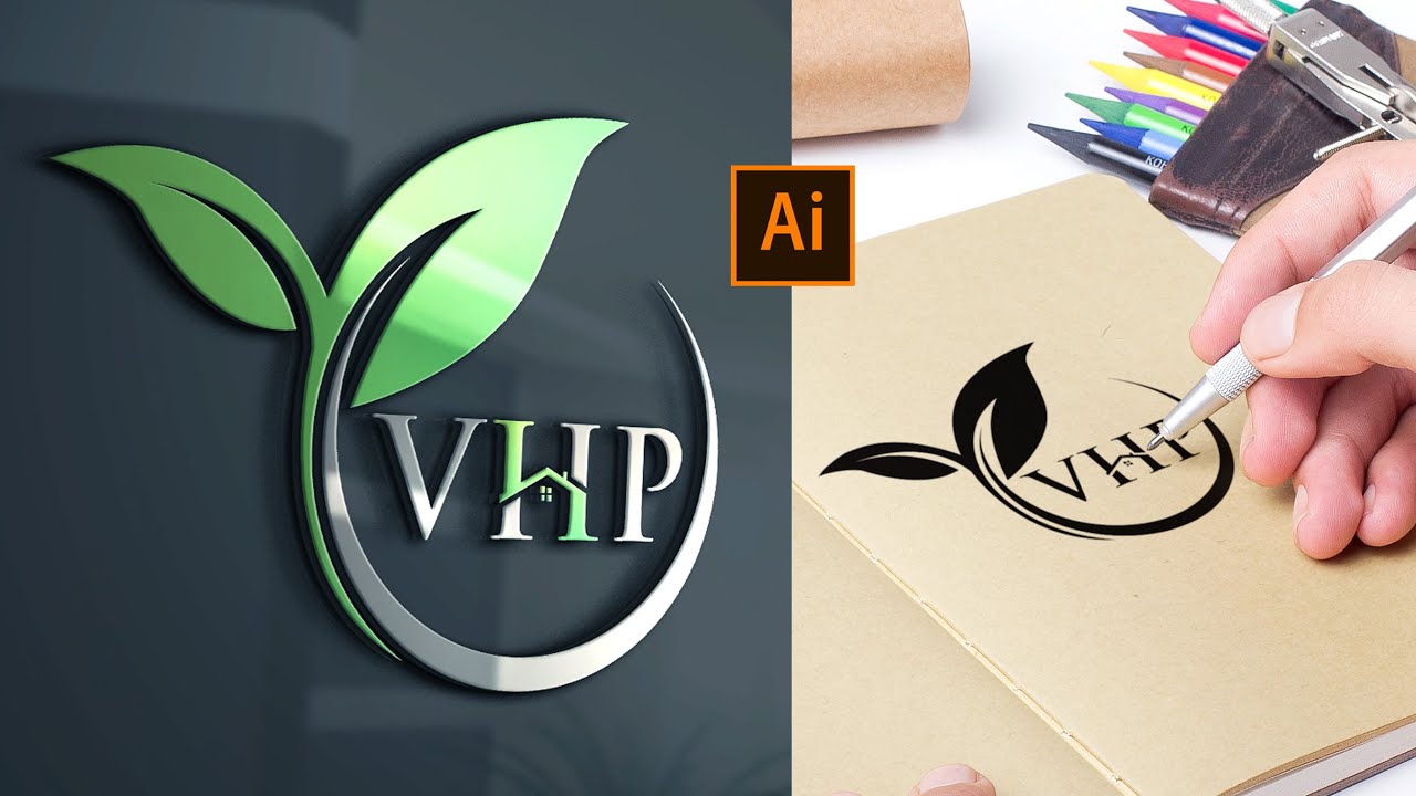 How to make logo design in illustrator and give a 3d look