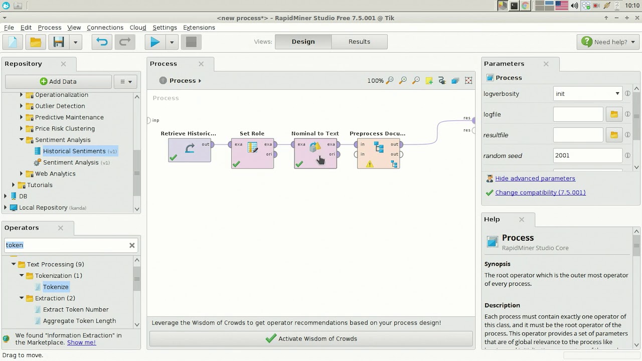 Text Mining using RapidMiner (Twitter data)