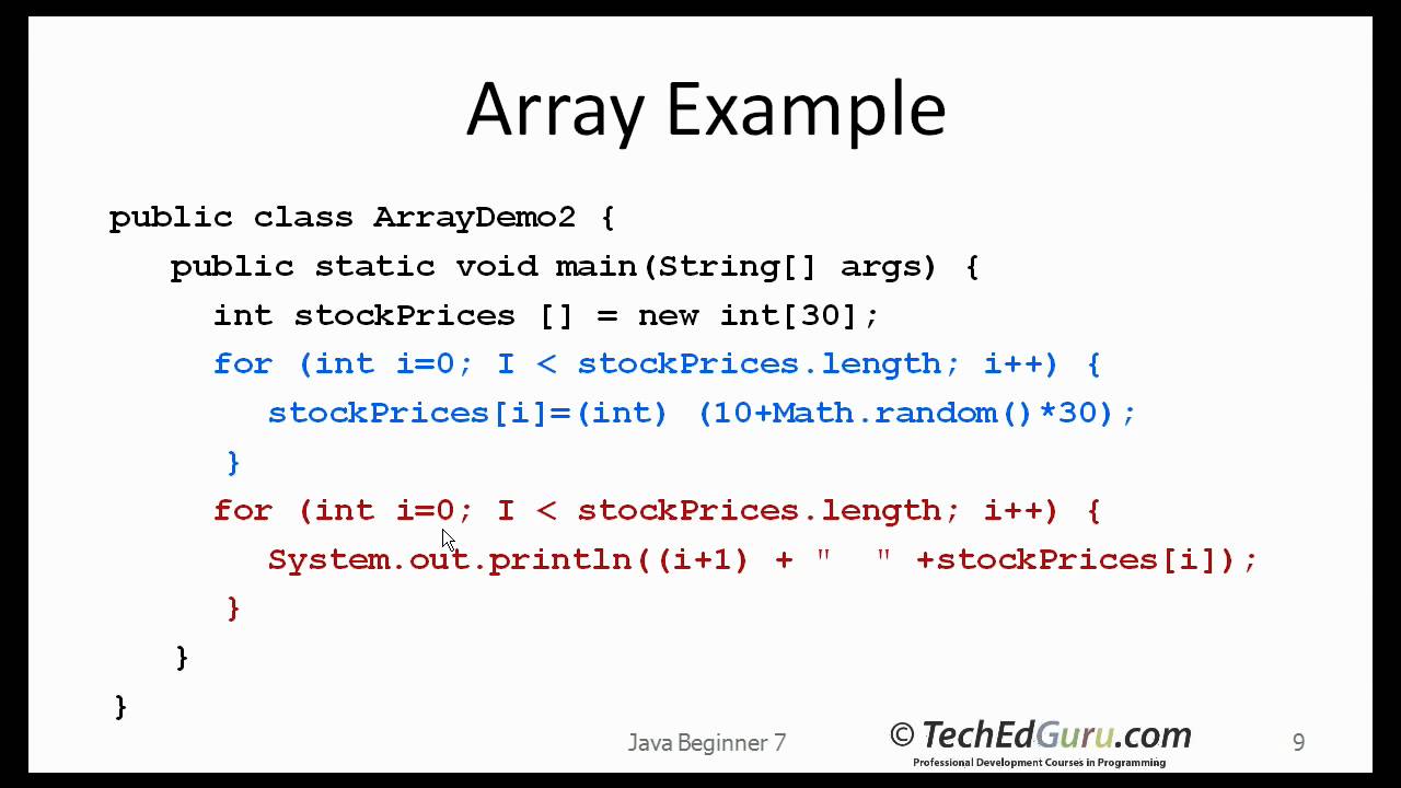 Java Beginner 7 - Arrays