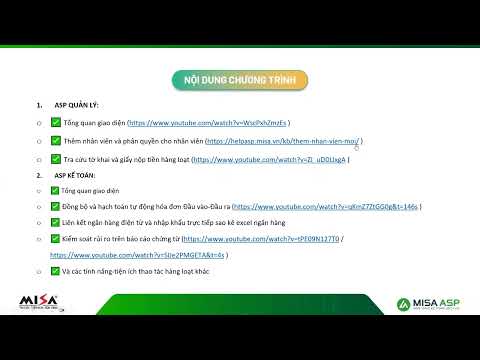 Đào tạo sử dụng phần mềm MISA ASP cho người mới bắt đầu