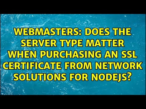 Does the server type matter when purchasing an SSL certificate from Network Solutions for NodeJS?
