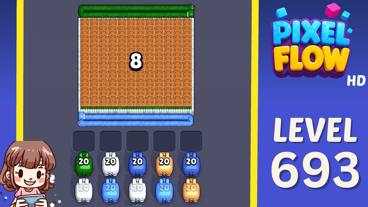 Pixel Flow Level 693 Solution Walkthrough
