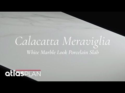 Sophisticated White Marble Look Porcelain Slabs With Grey Veins | Atlas Plan