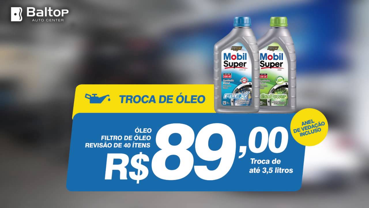 Baltop: Troca de Óleo + Filtro, a partir de R$ 89,00