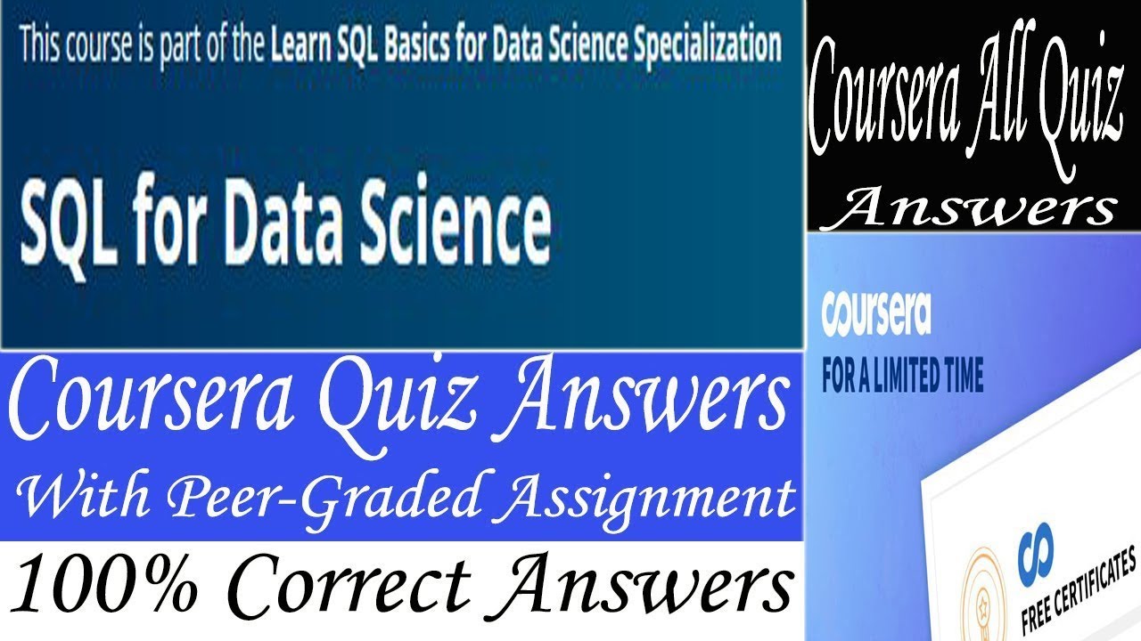 SQL for Data Science Coursera Quiz Answers, Week (1-4) All Quiz Answers With Assignment