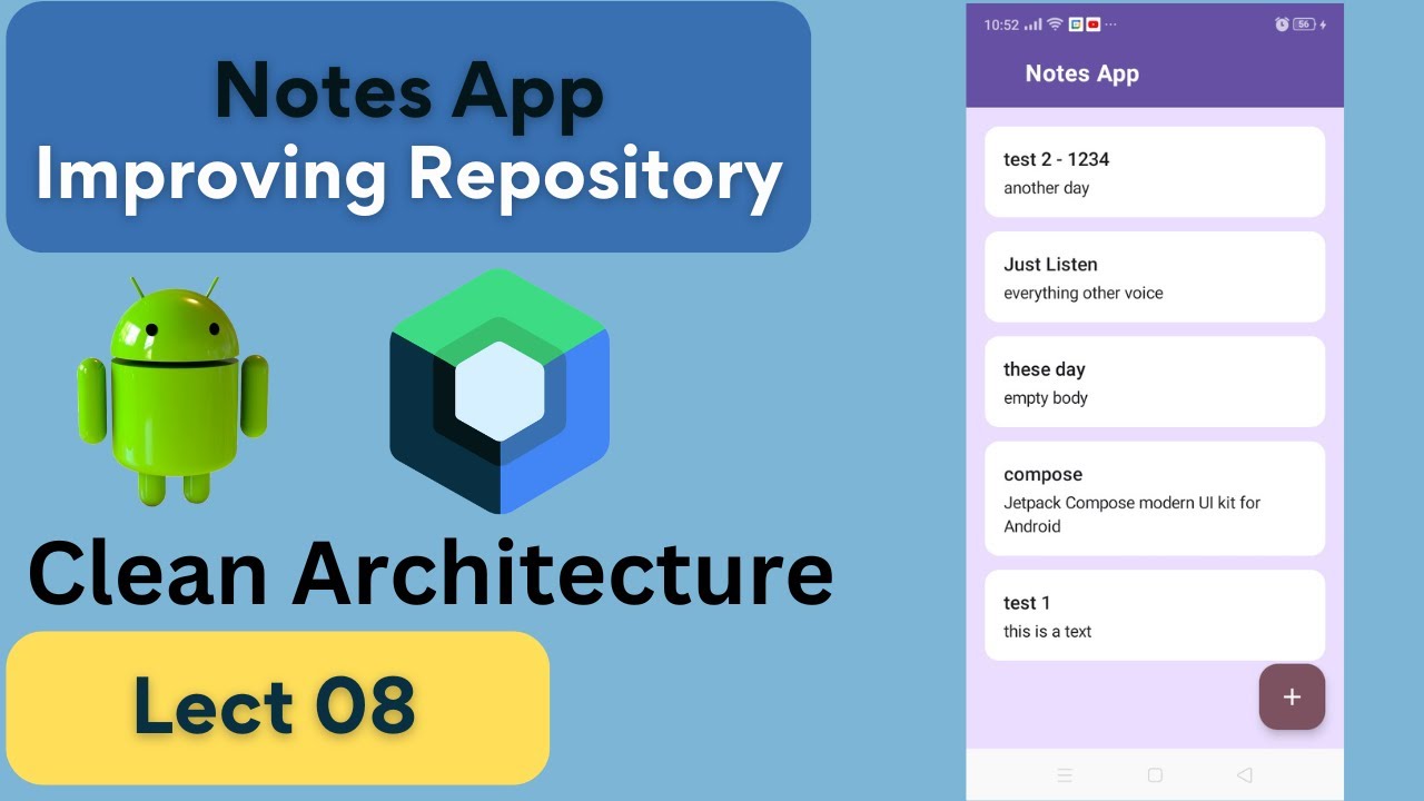 08 Improving Repository | Notes App | Jetpack Compose | MVVM | Clean Architecture | Android