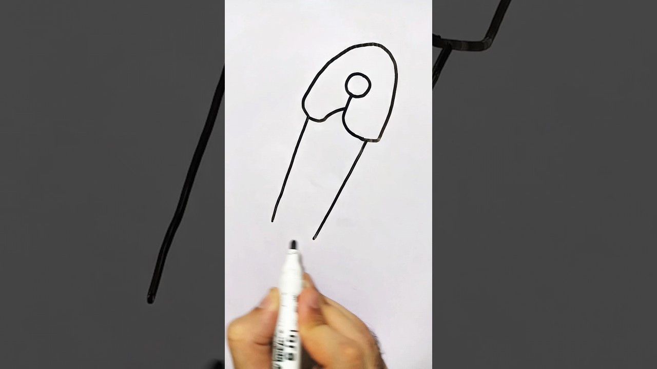 How to draw a Safety Pin 📎 | Drawing for kids and beginners