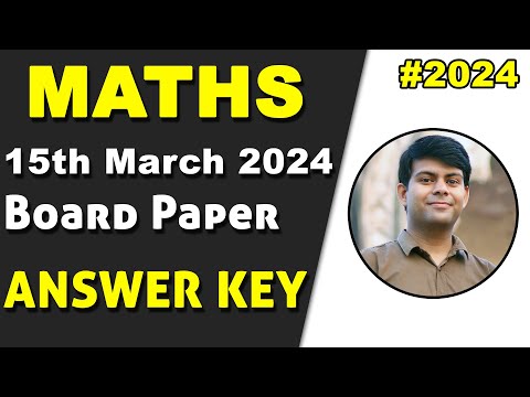 Maths 2024 Board Exam Answer Key | ICSE Class 10th Maths 15th March 2024