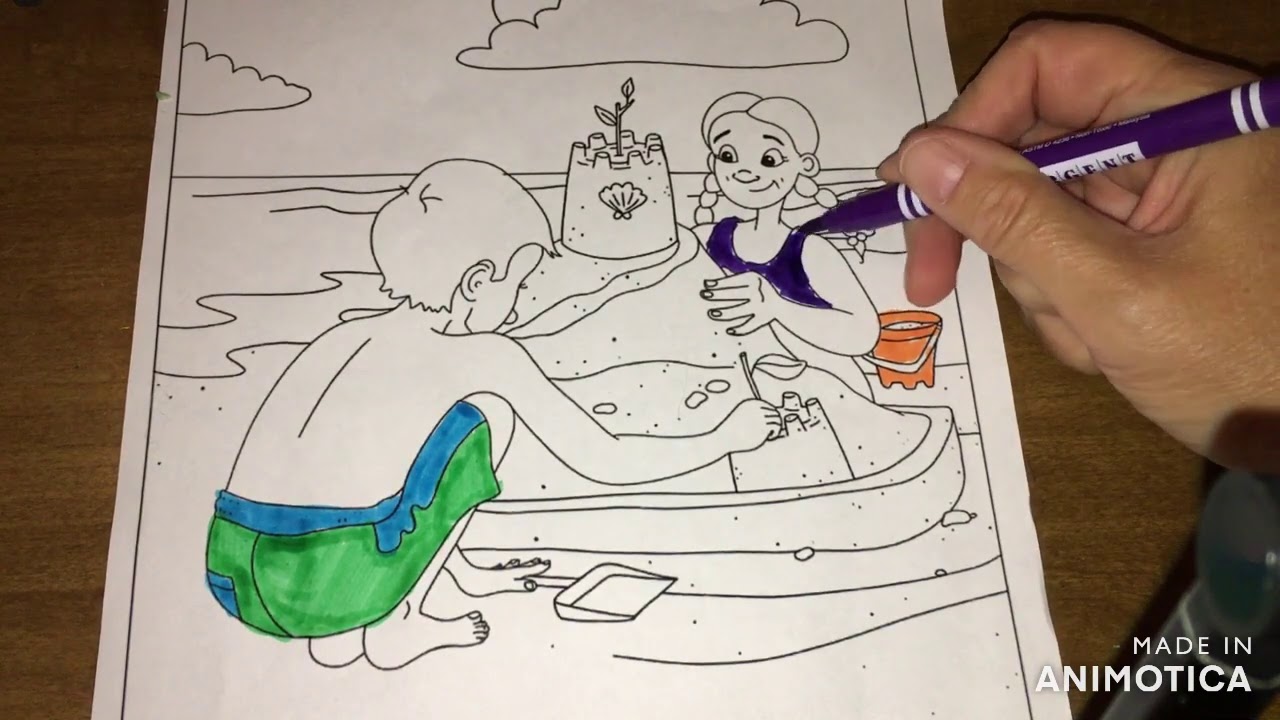 Beach Coloring Sheet