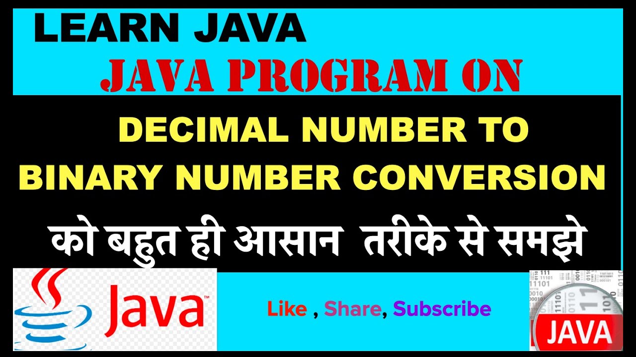 Java Program on Decimal To Binary Number Conversion #java #javaprogramming #learnjava #learncoding