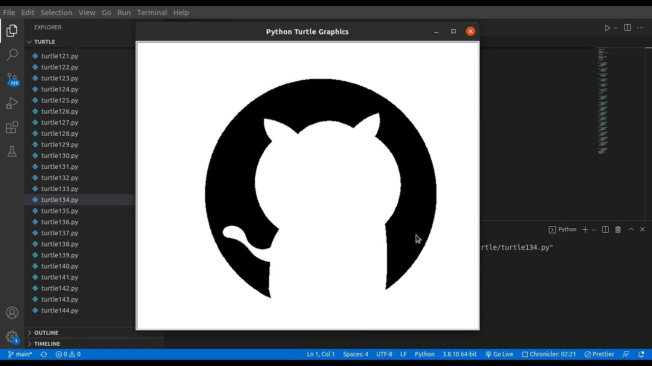 Draw Github logo in python language - App Stack