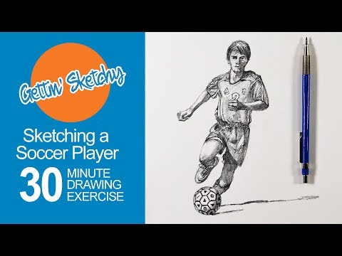 How to Sketch a Soccer or Football Player - Gettin' Sketchy Live