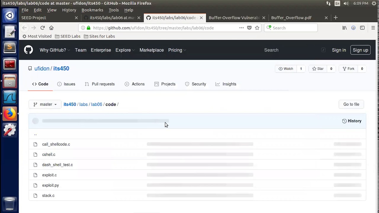 Lab06 SEED 1.0 Buffer-Overflow Vulnerability Lab I