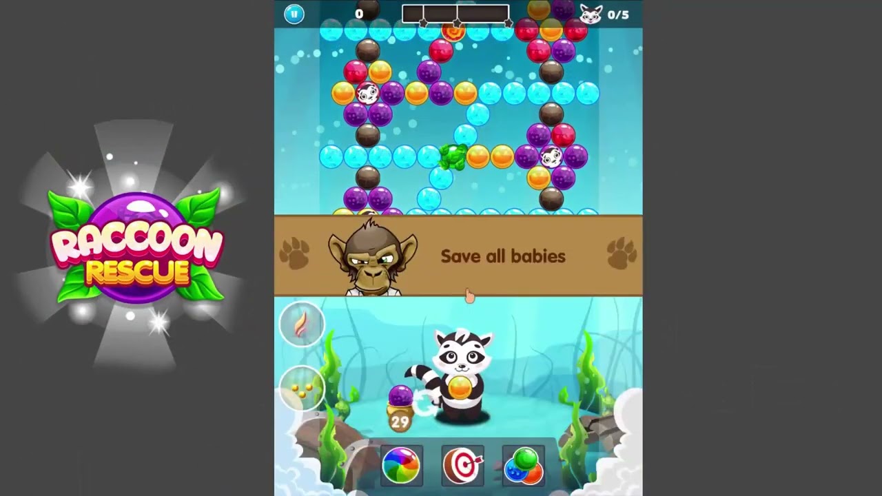 Bubble Shooter - Raccoon Rescue Unity Game Source Code #unity #unity3d #unitydev #unitydeveloper