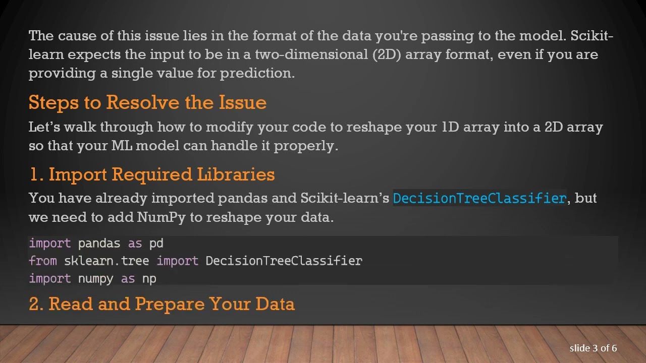 How to Fix the ValueError: Expected 2D array, got 1D array instead in Machine Learning with Python