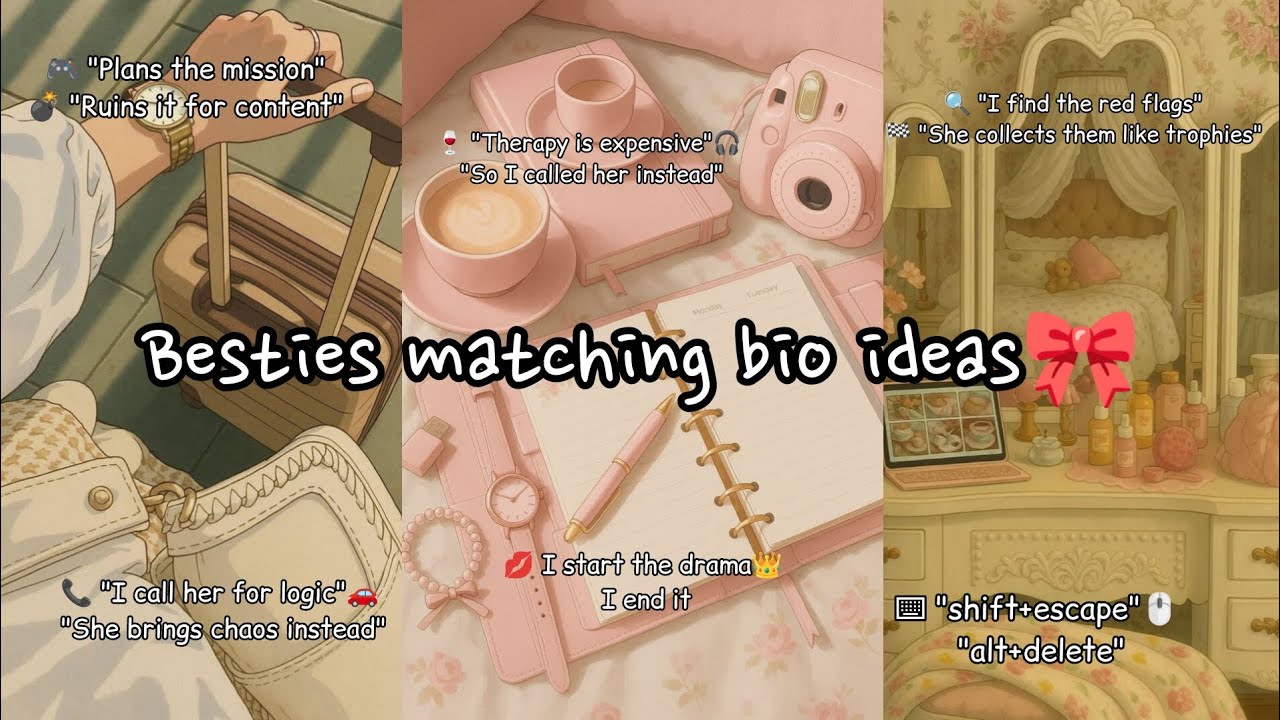 Matching Bio Ideas For Besties🎀 Must Watch!! | #aestheticvideos #aestheticusernames #girlygirls