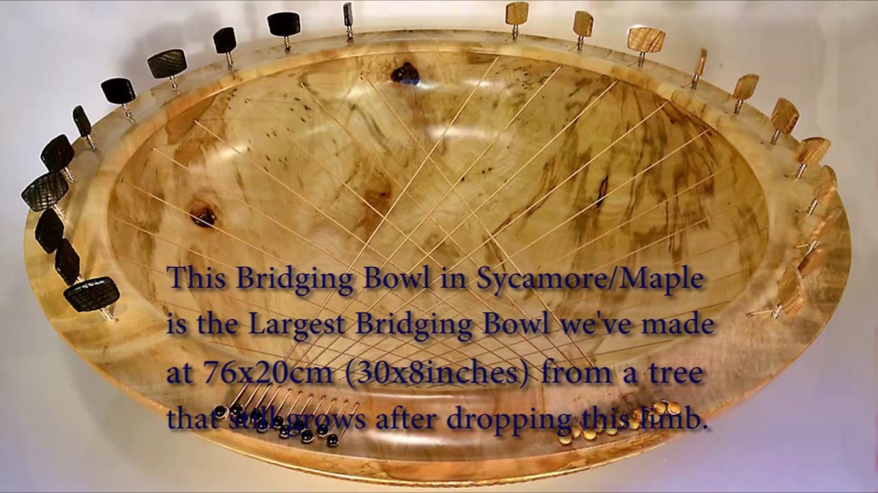 Bridging Bowl in Yew – 22 string – Sounding Bowls by Tobias Kaye