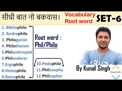 English Vocabulary Root word Phile/Philo