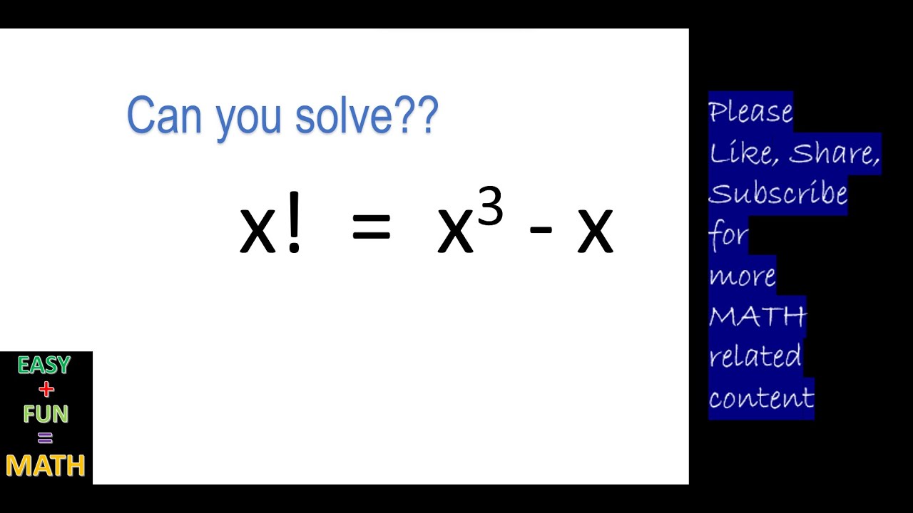 Mathematics Olympiad # Math hack # X factorial # Viral Math Problem
