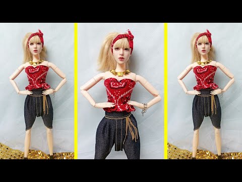 DIY Gorgeous Barbie fashion flannel Dresses |Lisa Barbie Doll