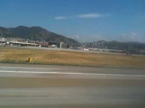 Landing at Genoa Cristoforo Colombo Airport , Italy