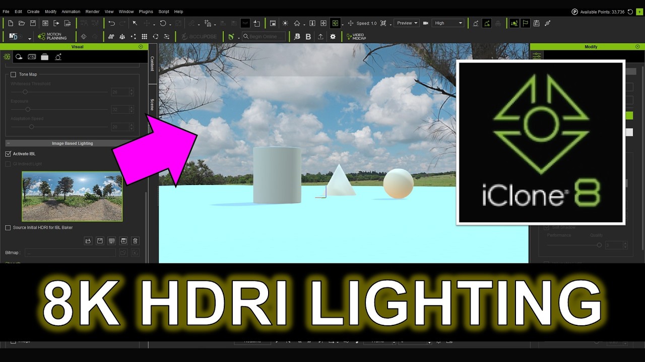 iClone 8 HDRI Workflow | Poly Haven 8K Tonemap to IBL & 360° Panorama Sky Setup (Realistic Lighting)