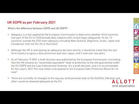 Are you ready for UK GDPR? GDPR Webinars series with Allott and Associates