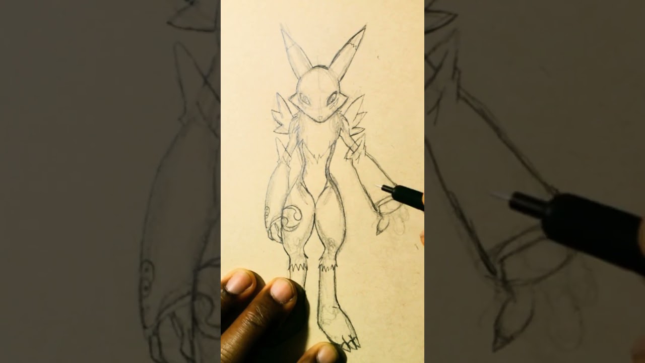 #VNVideoEditor #digimon #renamon #rika #trending #art #sketch #artist #drawing #anime #shorts