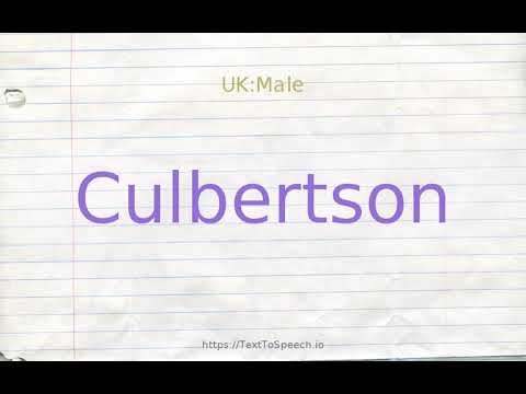How to pronounce culbertson