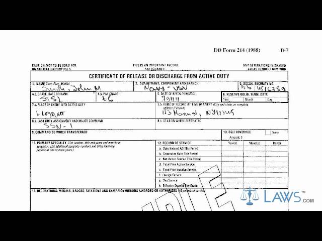 Army Dd 214 Example