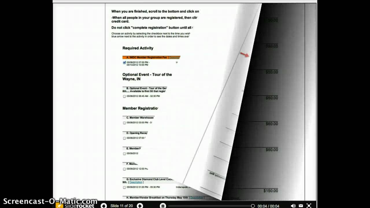 TRS Registration Product Tour