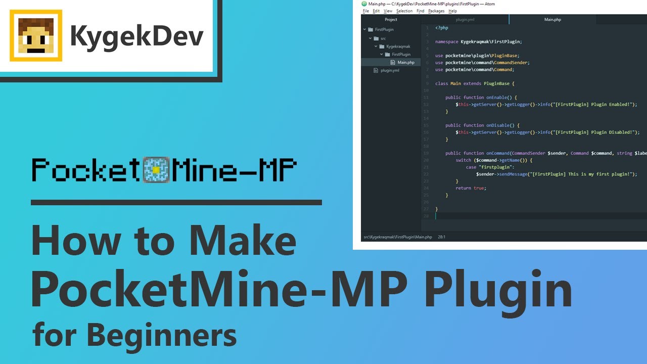 [PM3] How to Make Your First PocketMine-MP Plugin (For Beginners)
