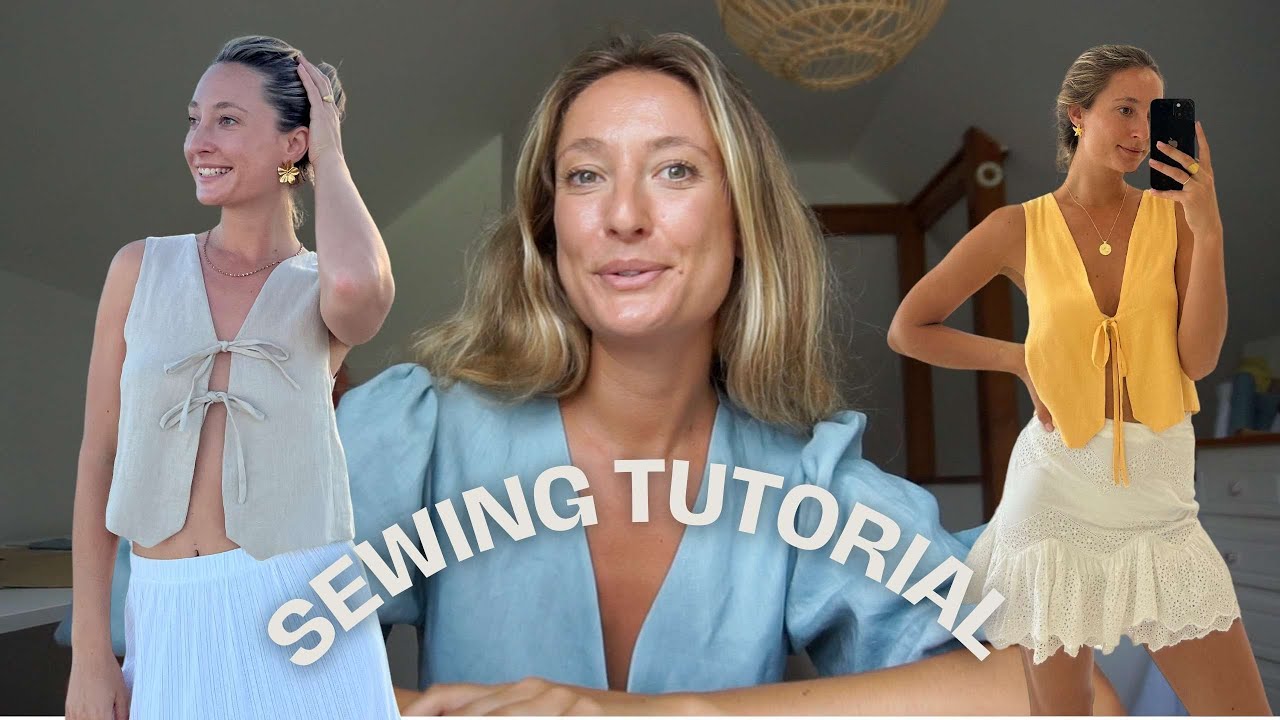 Piper Top - Sewing Tutorial [ Vest with ties - with sewing pattern]