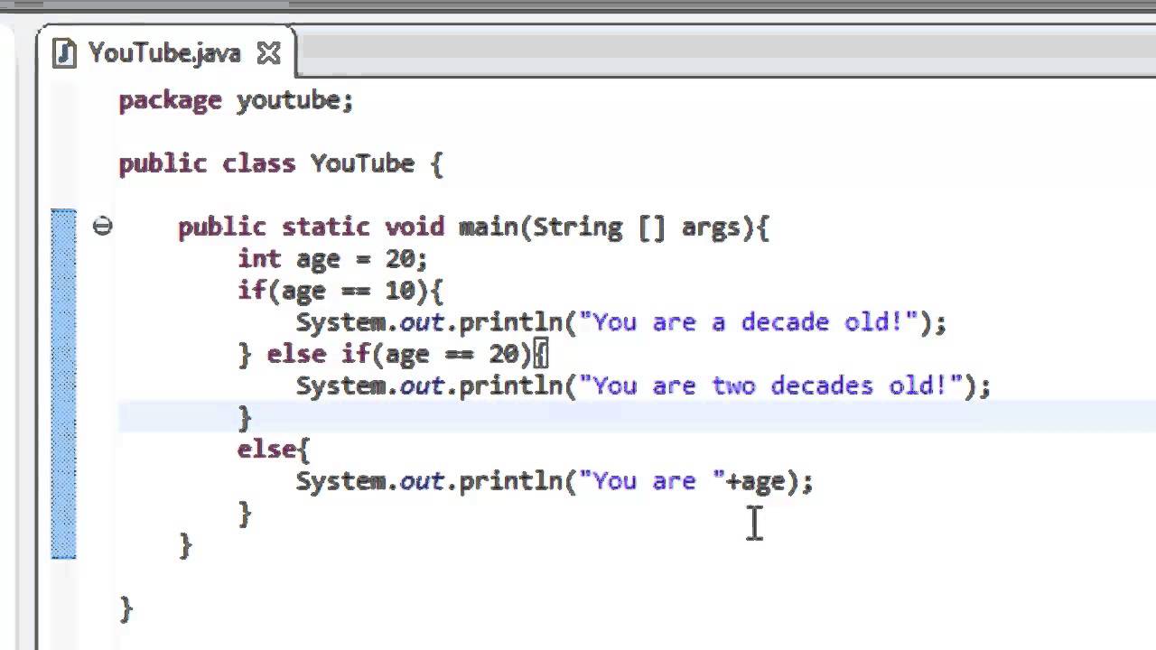 Java Tutorial 5: If Statements