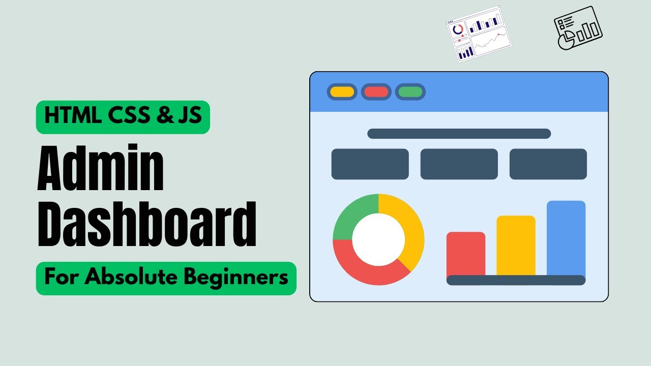 Admin Dashboard using HTML CSS & JS for absolute beginners | HTML CSS Admin Dashboard Tutorial