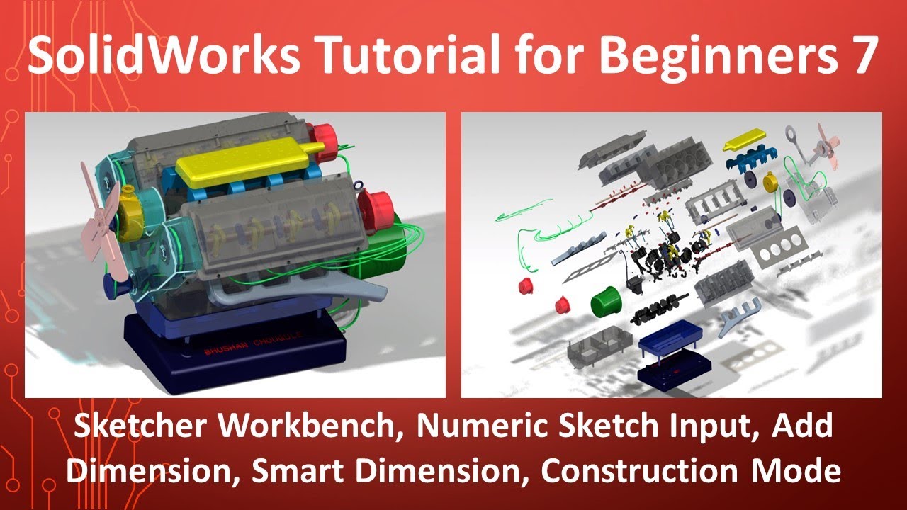 7 - SolidWorks Tutorial for Beginners- Numeric Sketch Input, Add Dimension, Smart Dimension