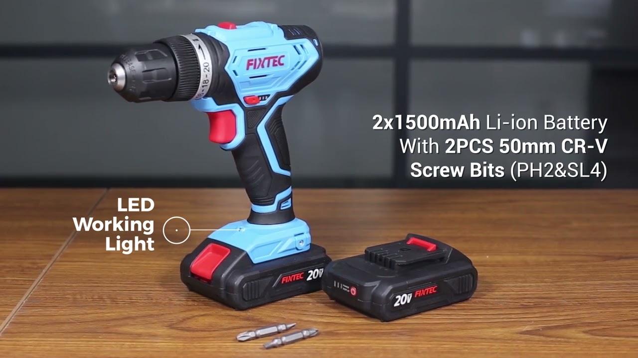 FIXTEC 20V Cordless Drill